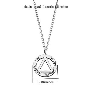 BNQL Serenity Prayer AA Recovery Necklace Serenity Courage Wisdom Sobriety Gift Necklace