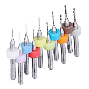 10Pcs Mini Drill Bit, Tungsten Carbide Micro Drill Bits Set for Industry Print Circuit Board Jewelry CNC Engraving