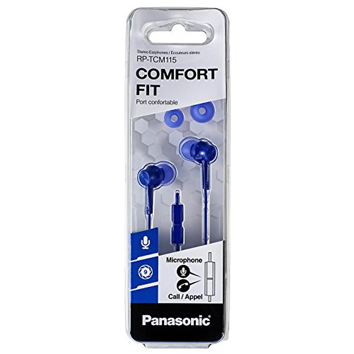 Panasonic RP-TCM115-A Canal Type in-Ear Headphones RPTCM115 Blue