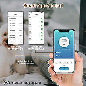 iPettie Automatic Cat Feeder for Two Cats, 2.4G WiFi App Control, 5L/21 Cup Capacity, 1-10 Meals Per Day, Adjustable Bowl Height, Cat Feeder Automatic w/ 2 Stainless Steel Bowls, Voice Recording