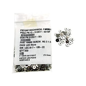 Nylok Patch M2.0x1.5mm Flat Head Screws 500 Pieces Package 912817-001 Compatible Replacement Spare Part for HP Compatible and Other Systems