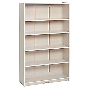 ECR4Kids Classic Bookcase, 60in, Adjustable Shelves, White Wash