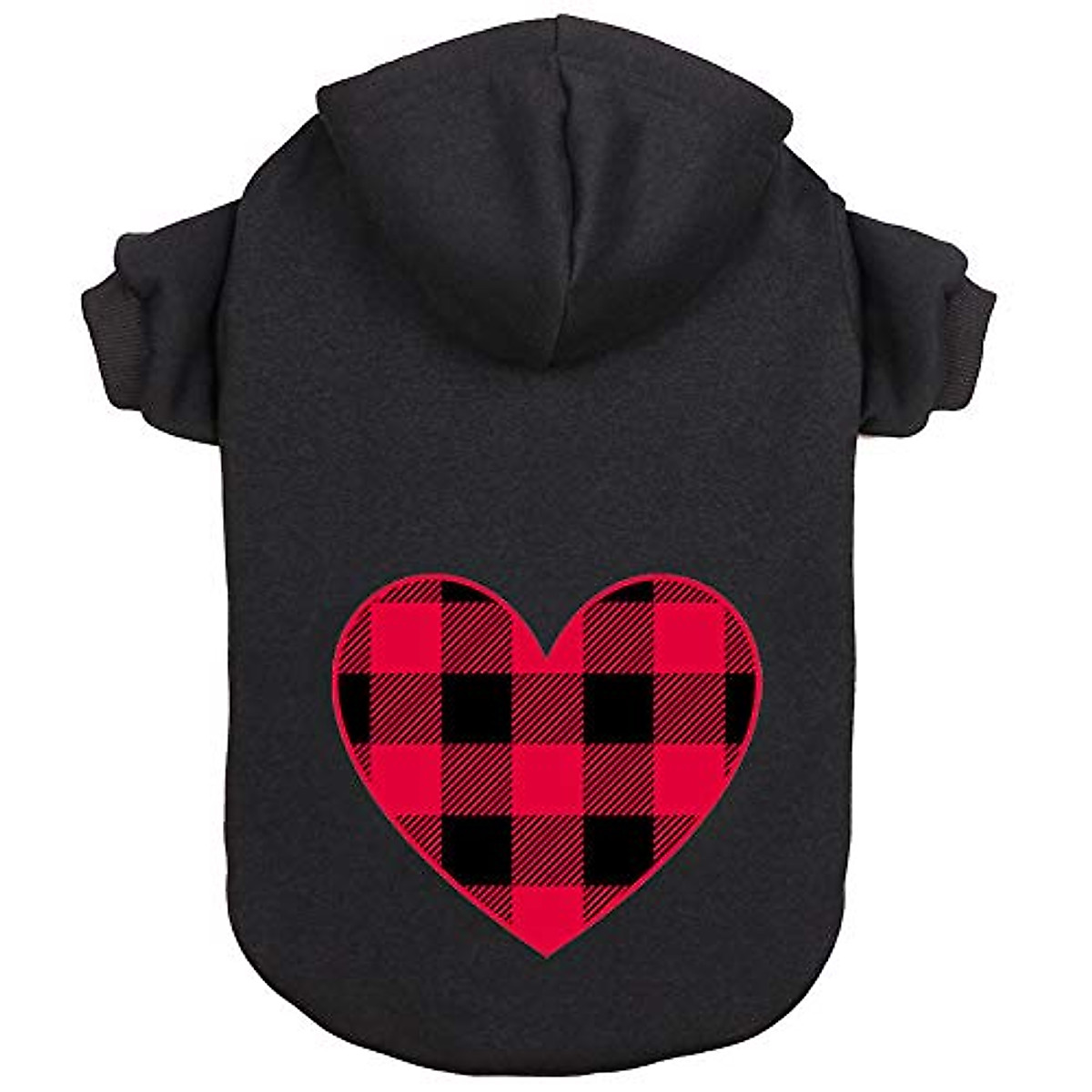 Dog Hoodie Sweater for Dogs Pet Clothes Black Buffalo Plaid Warm and Soft Breathable Cozy(XS)
