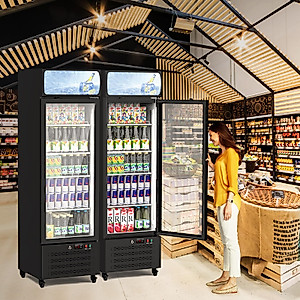 ACONEE Commercial Display Refrigerator, Black