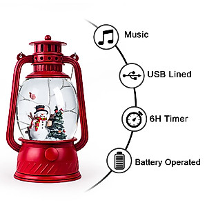 Christmas Musical Snow Globe Lantern