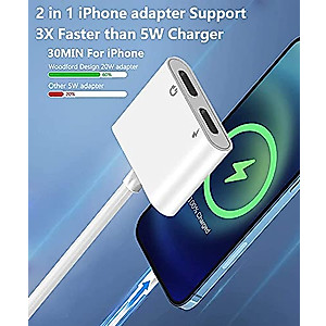 [Apple MFi Certified] 2PACK Dual Lightning Headphone Adapter for iPhone Splitter Audio and Charge Support All iOS System Compatible with iPhone 14/13/12/11/XS/XR/8/7/6