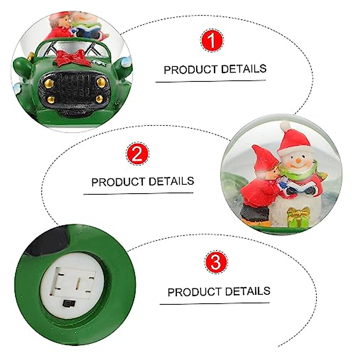 Garneck 1 PC Christmas Crystal Ball tablescape Decor adornos para mesa de Statue Decor Santa Snow Globe Christmas Decorations Snow Globes Christmas Water Globe Lanterns Water