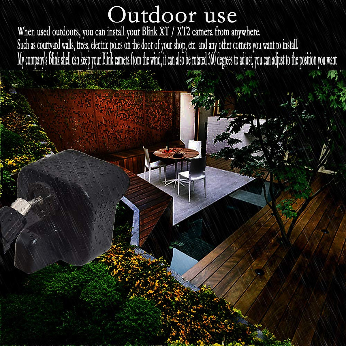 All-New Blink Camera Wall Mount Bracket, Weather Proof 360° Protective Plastic Housing Cover and Adjustable Wall Mount Bracket for Blink Indoor Outdoor Home Security Camera System Black(3Pack)