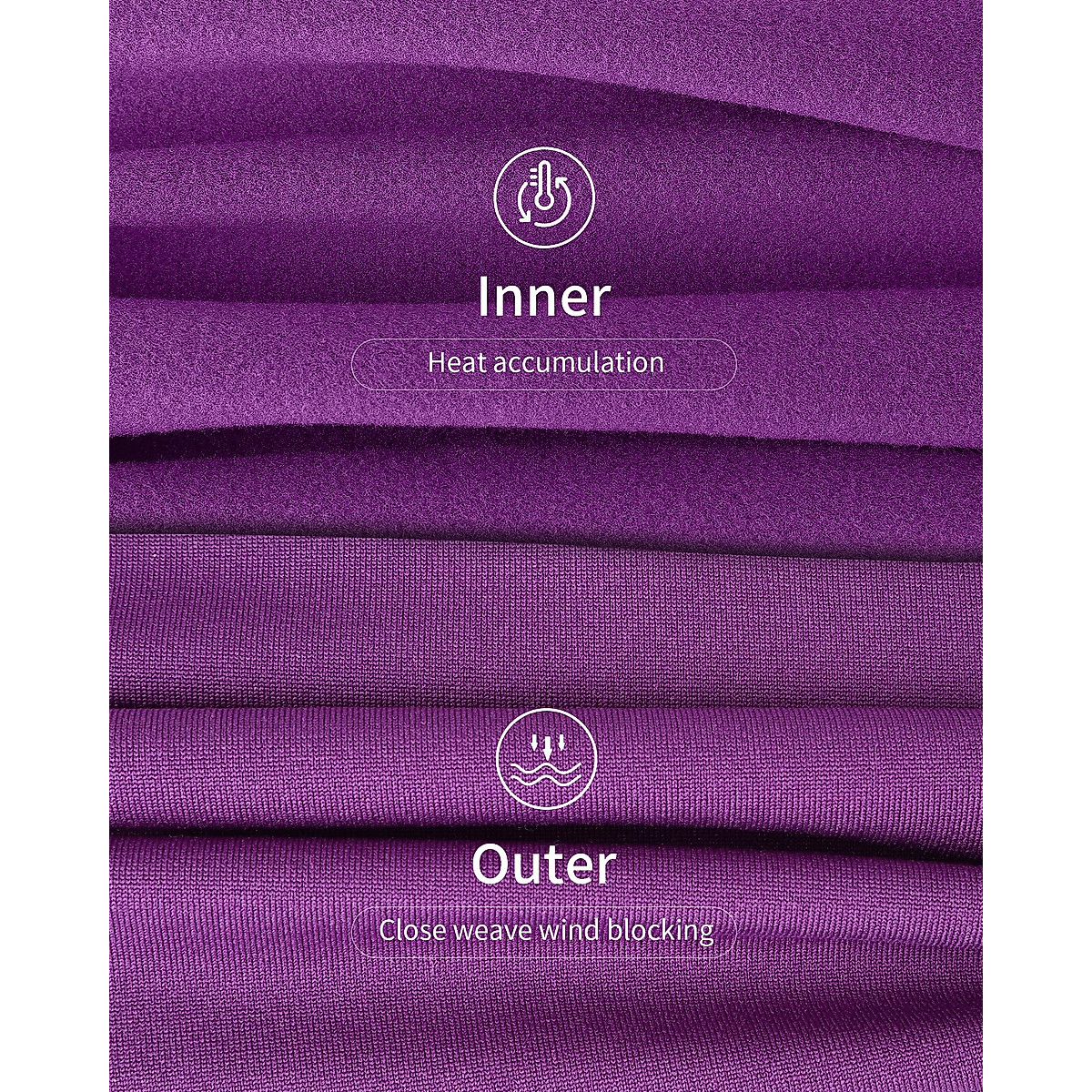 WEERTI Thermal Underwear for Women Long Johns with Fleece Lined, Base Layer Women Cold Weather Top Bottom Purple