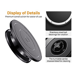 Kootek 11 Inch Rotate Turntable Sculpting Wheel Revolving Cake Turntable Black Painting Turn Table Lightweight Stand for Paint Spraying Spinner, Cake Decorating, Displaying Item