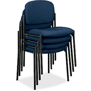 HON Scatter Guest Chair - Upholstered Stacking Chair without Arms, Navy (HVL606)