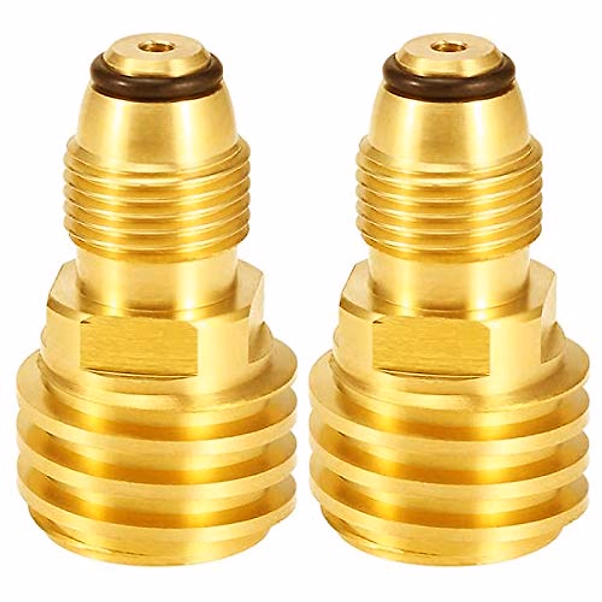 MOFLAME 2 Pack of Propane Tank Adapter Fitting,Converts POL LP Tank Service Valve to New QCC1/Type1 Adapter