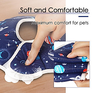 CATPRO Soft Recovery Adjustable Cat Cone fits Different Sizes cat, is Anti-Licking but has No Effect on The Cat's Daily Life, Elizabethan Neck Protective Collar for Cats Kittens-Starry Sky Blue-S