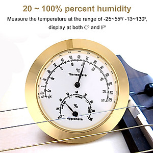 Thermometer Hygrometer, Temperature Humidity Monitor for Indoor Outdoor Instruments (Gold) Hygrometer For Cigar Humidor Humidor Hygrometer Humidor Cigar Box Acoustic Guitar Hygrometer