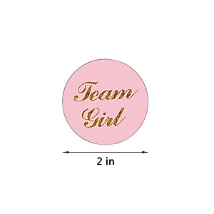 80 PCS Gold Gender Reveal Stickers Team boy and Team Girl Baby Shower Sticker Labels Round Circle Labels Stickers