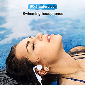 Bone Conduction Headphones for Swimming Bluetooth Waterproof Bone Conduction Headphones Open Ear IPX8 Waterproof with 8G Memory