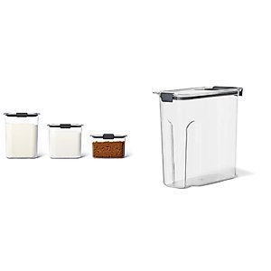 Rubbermaid Brilliance Food Storage Containers Bundle (Set of 3 Containers + Cereal Container)
