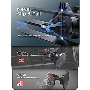 LISEN Car Phone Holder [Anti-Slip Silicone Design] Universal Vent Phone Mount for Car with Acrylic Clear Material Car Mount for iPhone 14 13 12 11 X XR Pro Max Mini 8 7 6 Plus and More