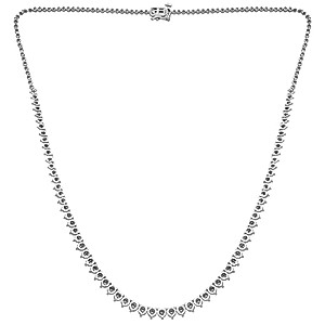 Beyond Brilliance 1.00 Carat Illusion Set Natural Diamond Tennis Necklace (I-J, I3) in Sterling Silver | Miracle Plated Round Cut | Diamond Jewelry for Women | Gift for Her | Gift Box Included