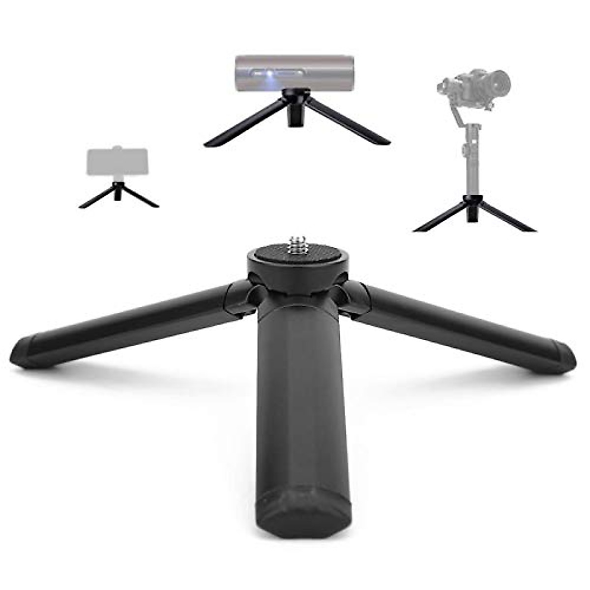 Action Camera Stand, Lightweight Desktop Tripod Easy to Store with 1/4" Screws for Mobile Phone Clips for Sports Cameras