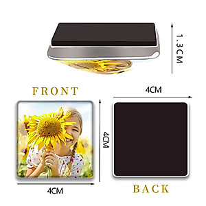 1PCS 40MM Square Picture Magnets Photo Custom Fridge Magnet Personalized Refrigerator Magnets for Whiteboard Decorative Funny Magnets for Kitchen Office