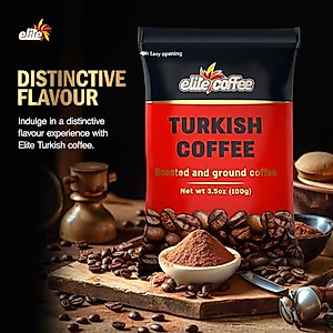 Elite Turkish Ground Roasted Coffee Bag, 3.5000-ounces (Pack of 8)