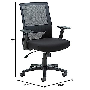Lorell Mid Back Office Chair, Black