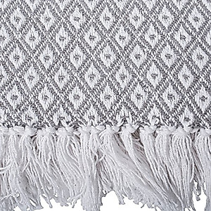 DII Global Mini Diamond Woven Throw, 50x60, Gray
