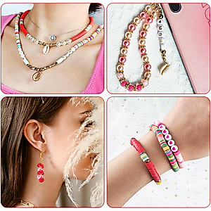 Redtwo 6200 Pcs Clay Beads Bracelet Making Kit, Flat Round Polymer Heishi Beads Friendship Bracelet Kit with Charms and Elastic Strings, Jewelry Making Kit for Girls 8-12 Gifts for Kids
