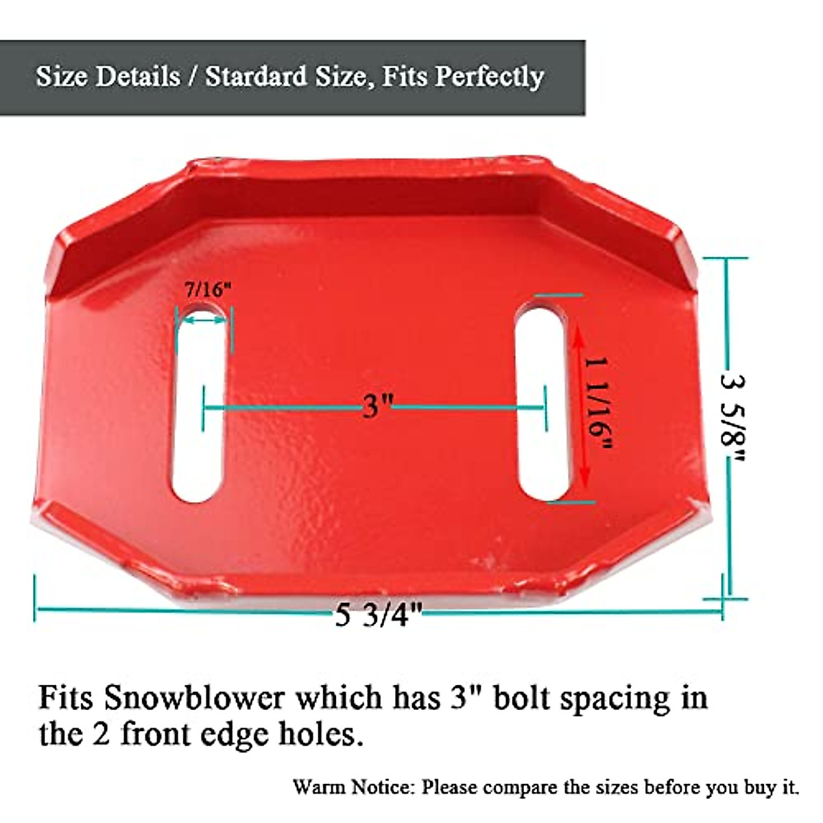 HUSWELL Snowblower Skid Shoes 2 Pack with Mounting Hardware for Ariens Universal 2 Stage Snow Thrower 01028600 02483859 24599 2483859 106500 245995 2483851…