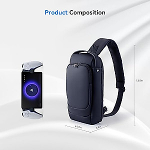 Sonicgrace Carry Case for Playstation Portal, Travel Bag for PS Portal/Nintendo Switch/OLED/Lite/Steam Deck/ASUS ROG Ally, Double-layer Leather Backpack for Game Console, AC Adapter, Dock, Accessories