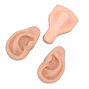 Silicone Ear,Reusable Silicone Nose Model,Piercing Practice Supplies,Displays Tool for Jewelry (Light Skin Color)