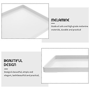 Zerodeko Dessert Trays Rectangular Tray White Melamine Design Board Snack Dessert Tray