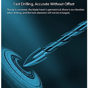 2 Pcs 1/2inch (12mm) Extra Long Hex Shank Concrete Masonry Drill Bit Set 4 Cutting Edges Cross Spear Head Carbide Drill Bit for Ceramic Tile Glass Plastic and Wood