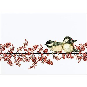 Winterberry & Chickadees Deluxe Boxed Christmas/ Holiday/ Greeting Cards