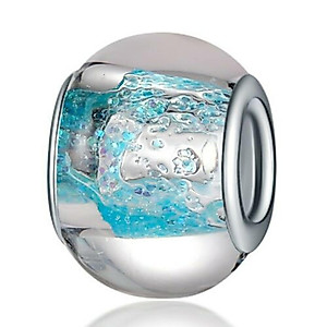 9 Pack Plated Silver Spacer Beads European Charms fit Pandora Bracelet CZ Enamel Set Plexiglass