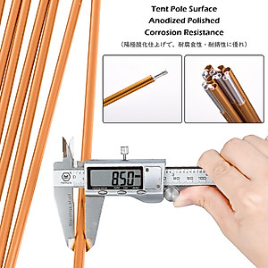 TRIWONDER Tent Pole 2 PCS - Aluminium Rod Tent Pole Replacement Accessories Tent Bar Tent Building Supporting Rod Awning Frames Kit for Hiking Camping (Gold - 10.92ft)