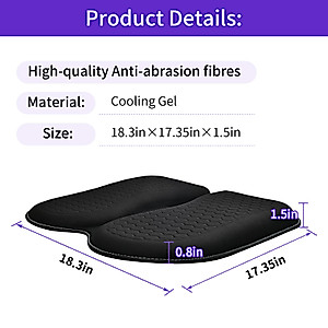 Muzsoul Gel Seat Cushions for Office Chairs Desk Chair Wheelchair Cushion - Tailbone Pain Relief Cushion Cool Breathable Without Sweating Non-Slip Cover Ergonomic Seat Cushion