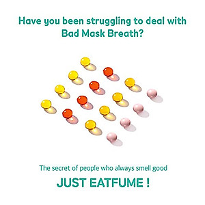 EATFUME Breath Freshener - Vegetarian capsules for mouth and gut, Individual Pack | Bad Breath Saver with Natural Fruity Peppermint, Rosemary, Lemon Oils (4 Flavors, 0.6oz) (4 Pack)