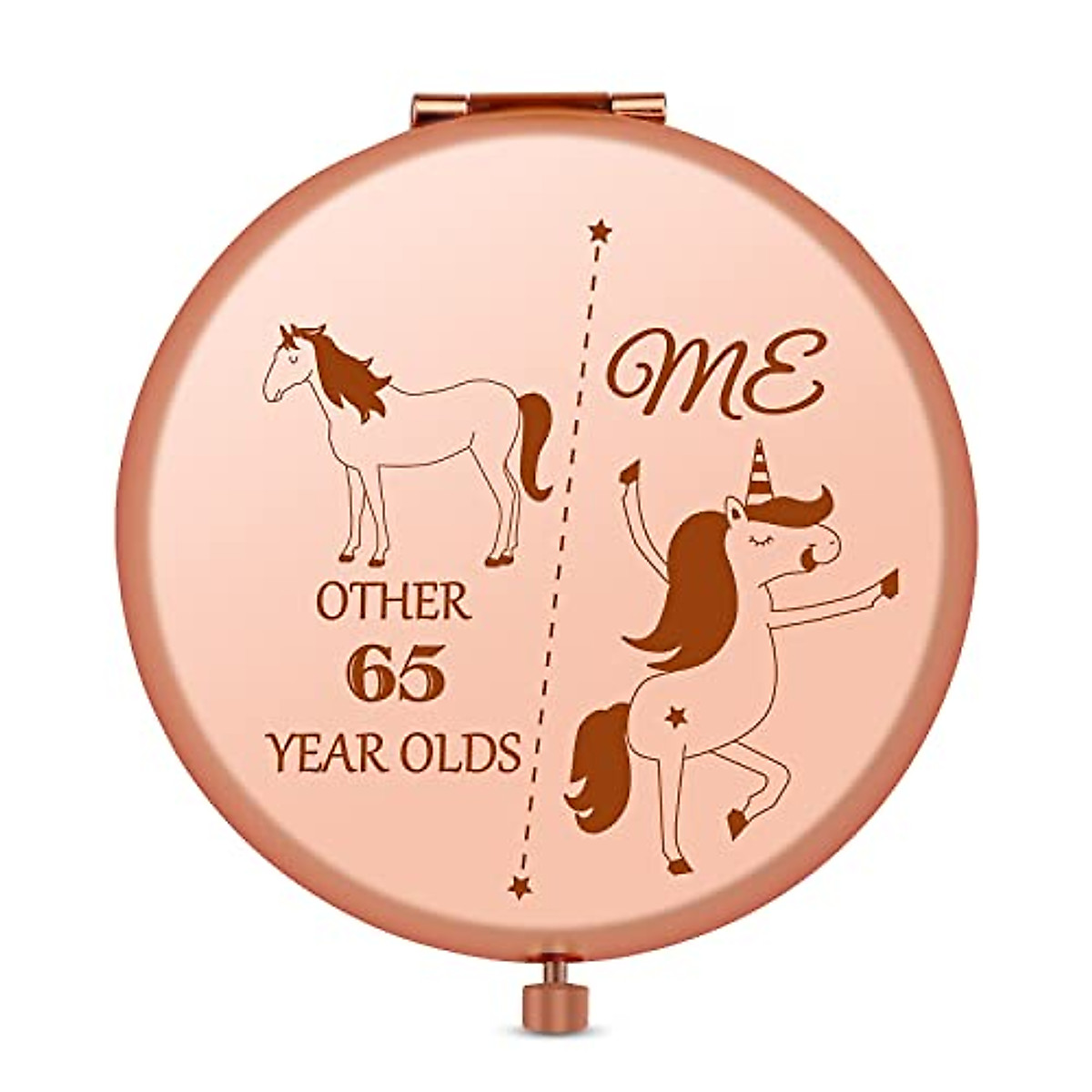 65th Birthday Gifts for Women 65 Year Old Birthday Gifts for Grandma Mom Wife Rose Gold Compact Mirror Happy 65th Birthday Gifts for Sister Best Friend BFF Bestie 65 Birthday Gifts for Aunt Coworker