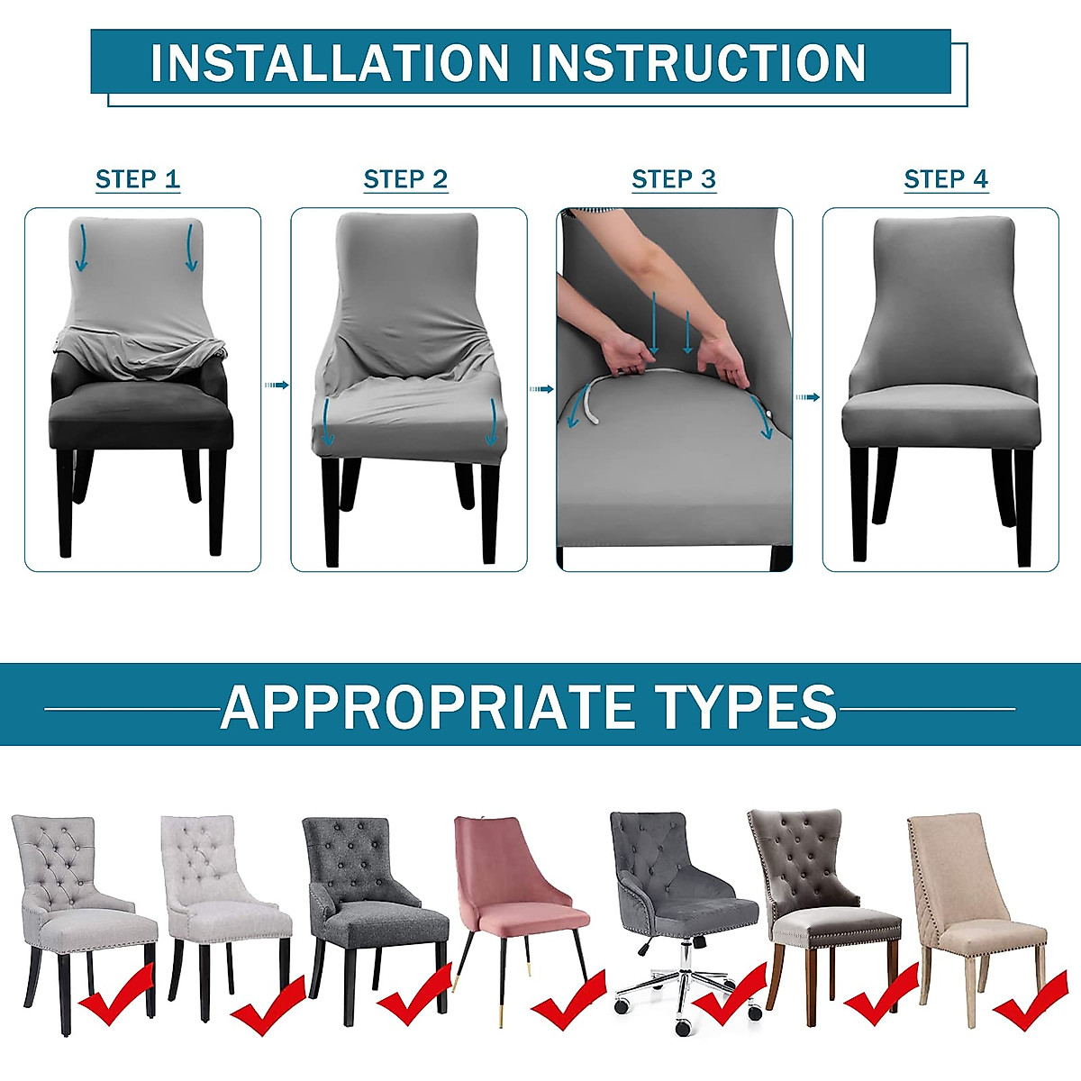 Liykimt Stretch Wingback Side Chair Slipcover-Accent Chair Cover Slipcover with Arm,Washable Upholstered Arm Dining Chair with Nailed Trim Protector for Dining Living Room Set of 2,Orange