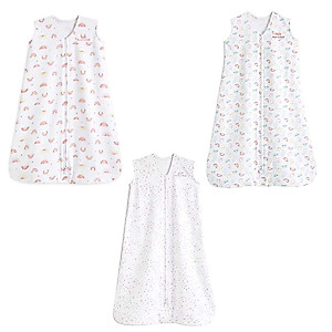 HALO 100% Cotton Baby Sleepsack Wearable Blanket Bundle Set of 3, Baby Girl, Medium