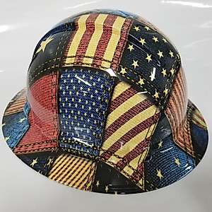 Wet Works Imaging Customized Pyramex Full Brim American Patchwork Hat with Ratcheting Suspension