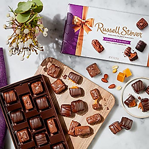 Russell Stover, Assorted Caramels in Milk and Dark Chocolate, Chocolate Gift Box, 9 Ounce