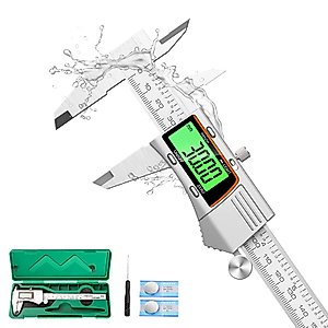 Raynesys Digital Caliper 6 inch 150mm Micrometer Caliper Digital Caliper All Stainless Steel Electronic Diameter Measuring Tool with Large LCD Screen for Household/Jewelers/DIY
