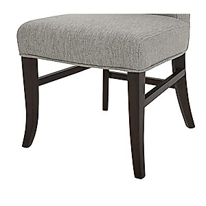 Amazon Brand – Stone & Beam Reinhart Classic Upholstered Dining Chair, 20.5"W, Set of 2, Light Gray