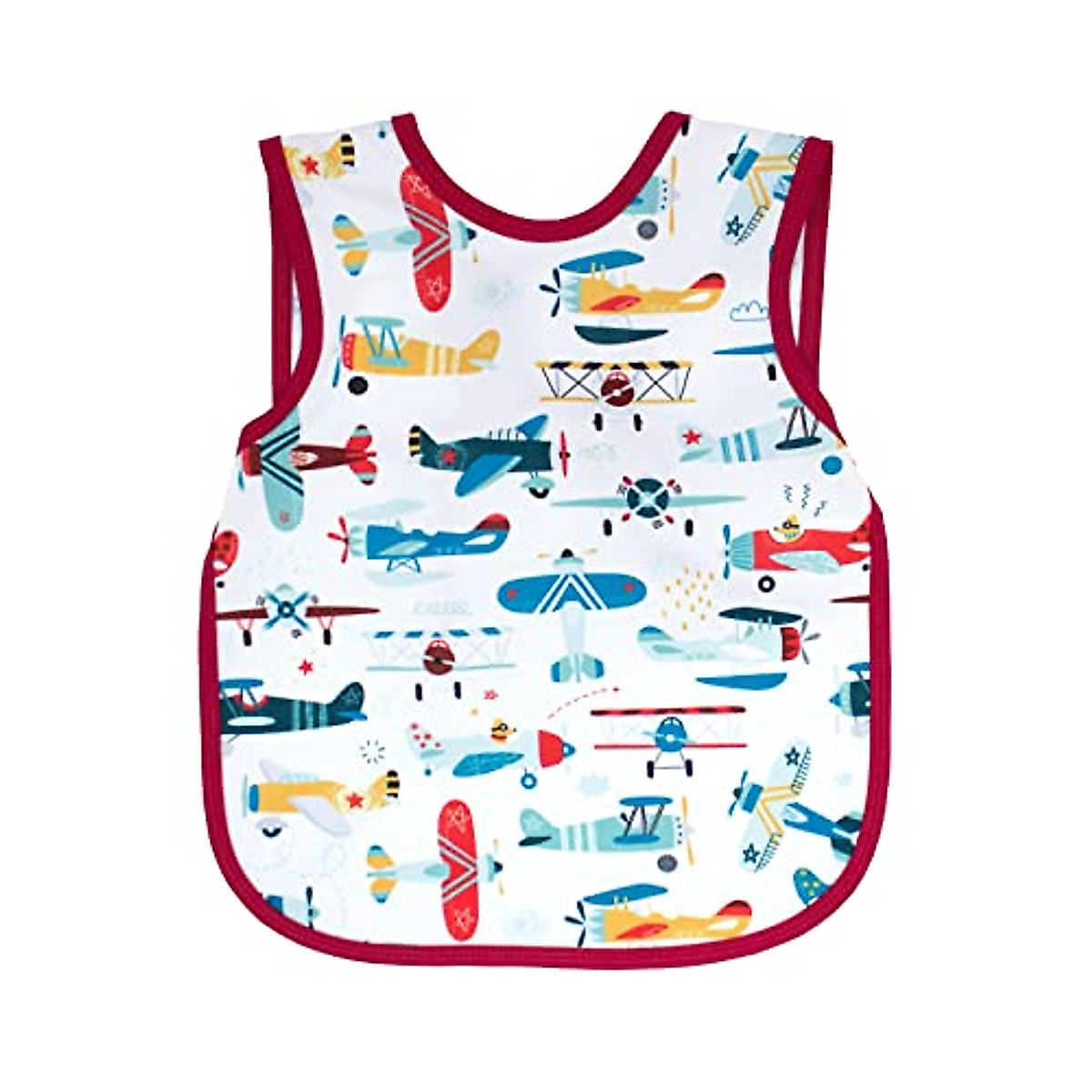 BapronBaby Retro Airplanes Bapron - No Neck Tie Safer Bib for Baby & Toddler - Soft Waterproof Stain Resistant - Machine Washable - Sz Baby/Toddler 6m-3T
