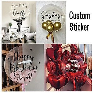 Personalised (1pc 18"/24"/36" bubble balloon+1pc custom sticker) customized balloon personalized print balloon letters text own logo printing advertising custom Party balloons (36inch buble balloon)