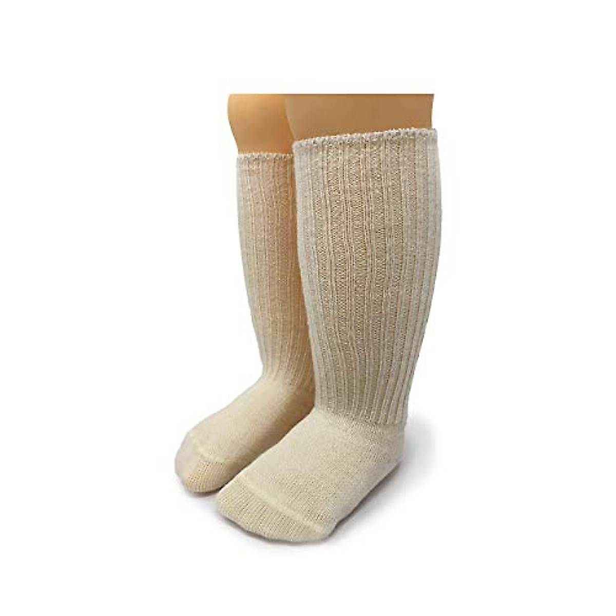 WARRIOR ALPACA SOCKS | Infant & Toddler Cuff-able Knee High | Baby Alpaca Wool (9-18 Months, Off White)