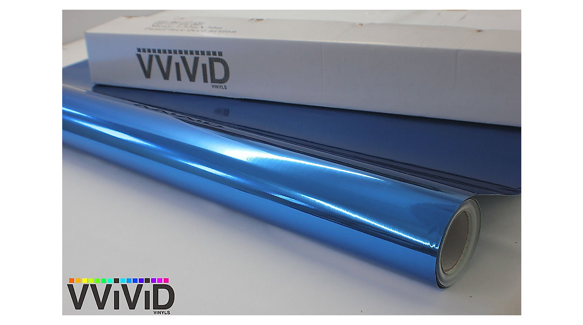 VViViD Blue Mirror Chrome Cast Vinyl Wrap Self-Adhesive Film Decal Air ...